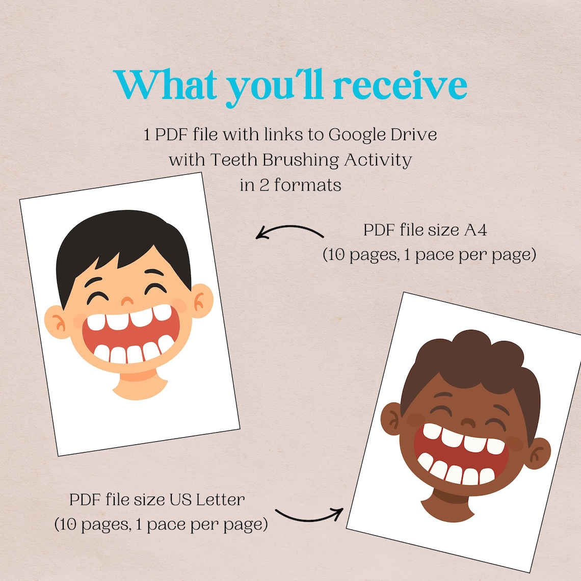 Brush Teeth Printable Activity for Kids Dentist Montessori Learning ...