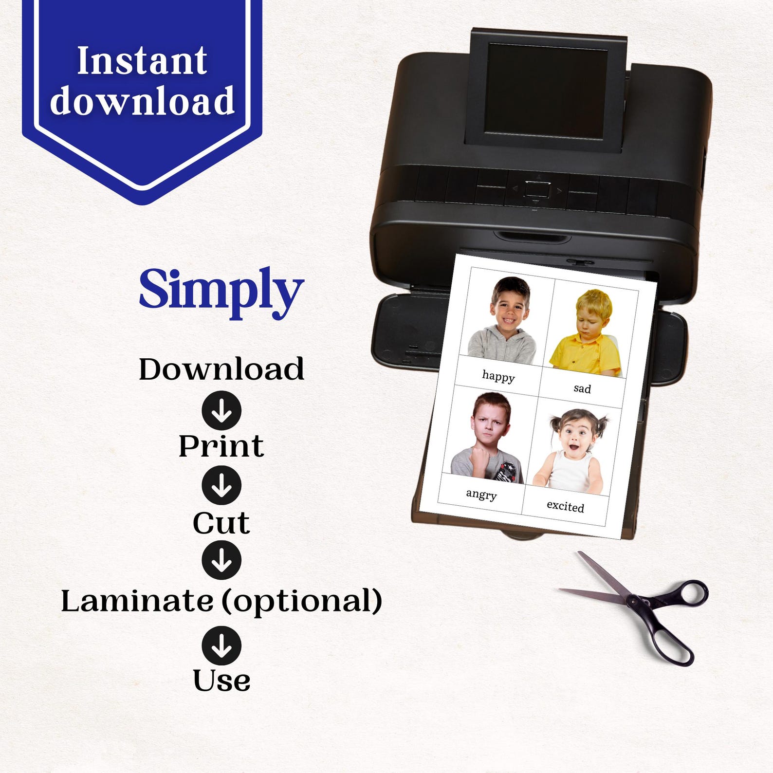 Emotion Flashcards for Kids 28 Real Photos Montessori 3 Part Cards ...