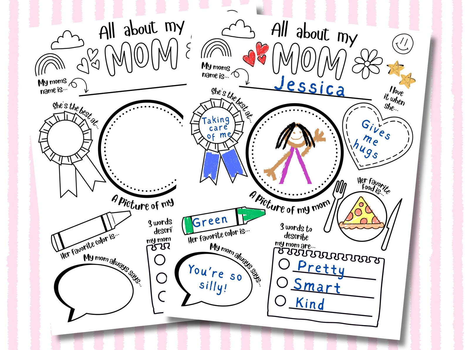 All About My Mom Worksheet, All About My Mom, Mother's Day Worksheet ...