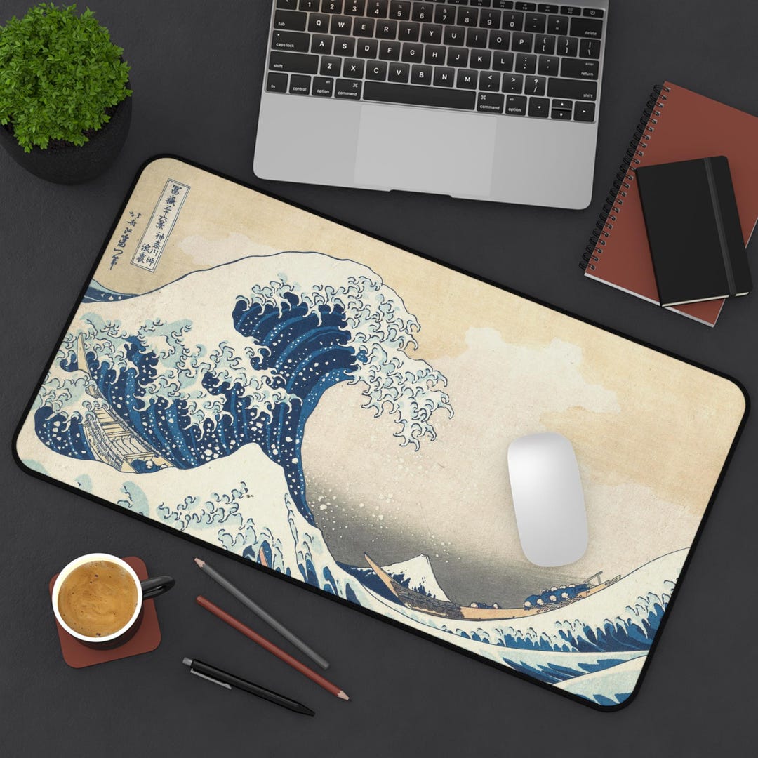 Artpad - Great Wave off Kanagawa, Hokusai | Mouse Pad, Desk Mat - Etsy