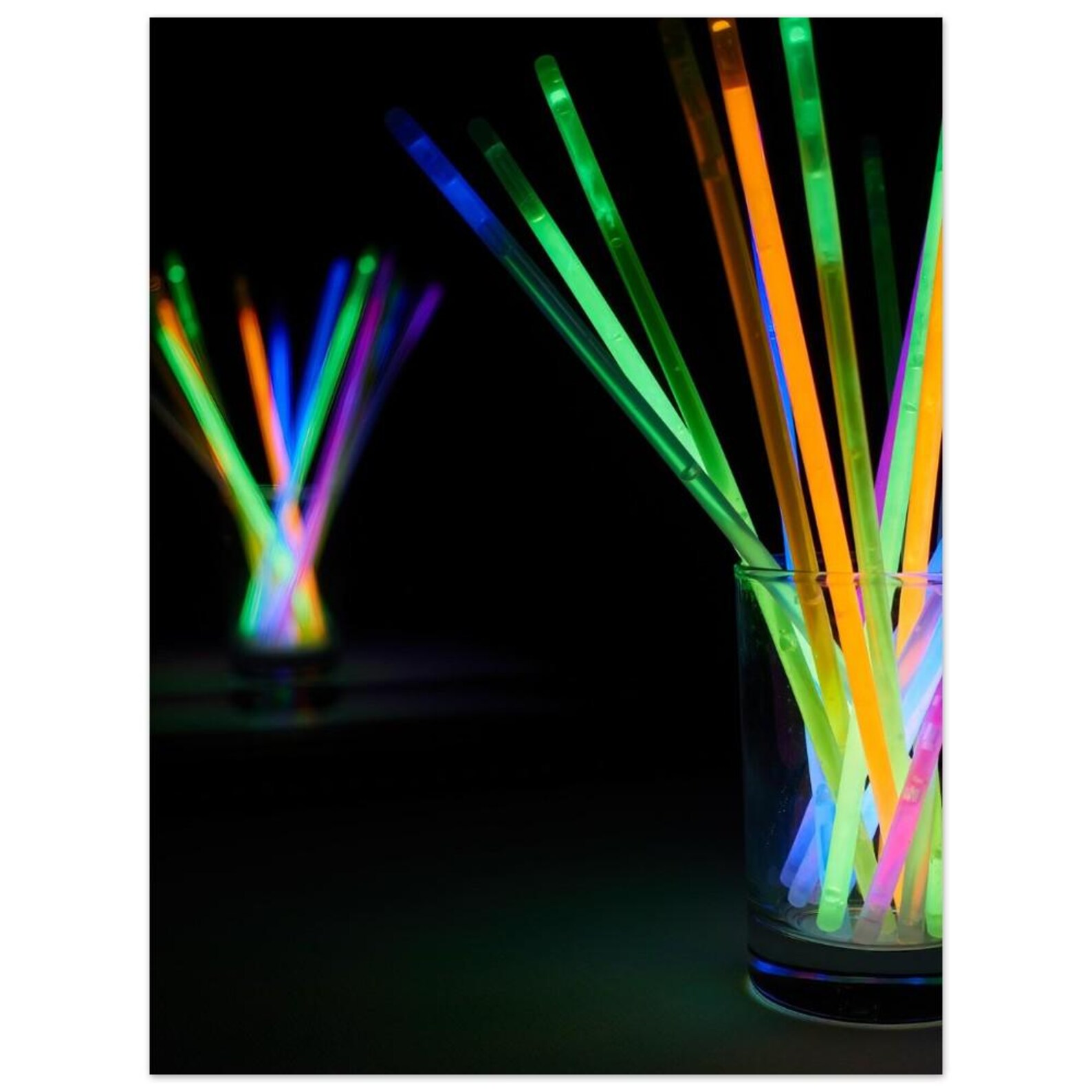 Vibrant Neon Glow Sticks Bouquet - Modern Aluminum Art Print - Perfect ...