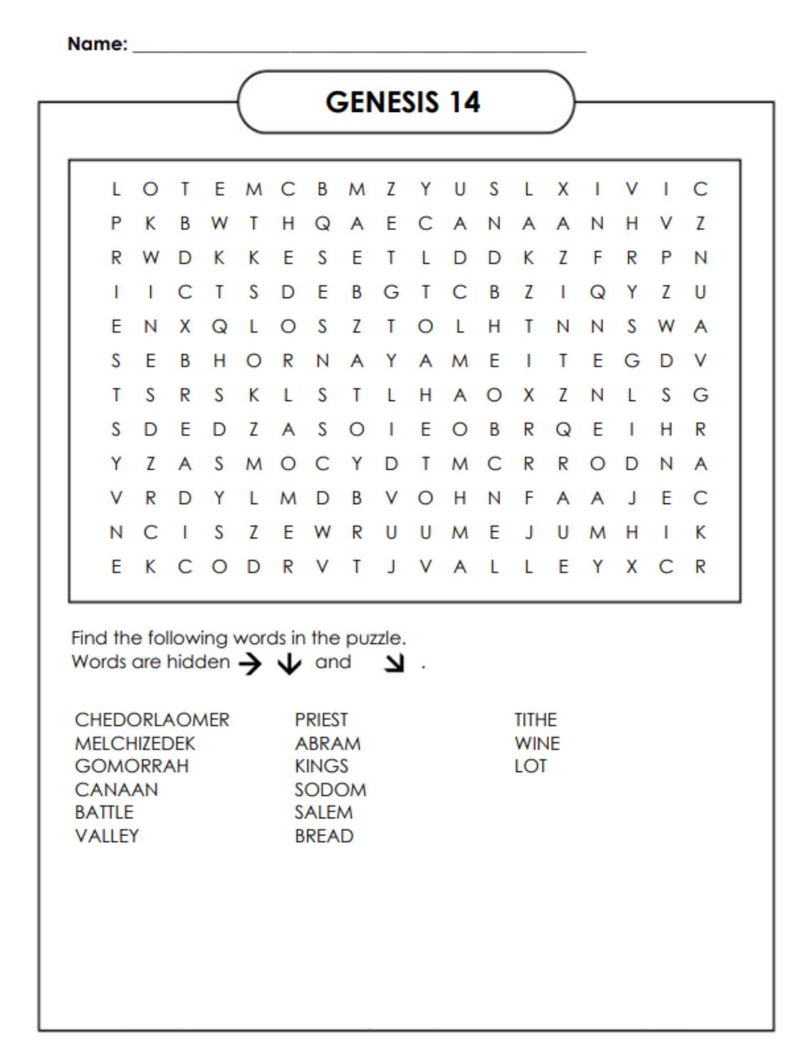 Genesis 12-24 the Abraham Saga Word Search - Etsy