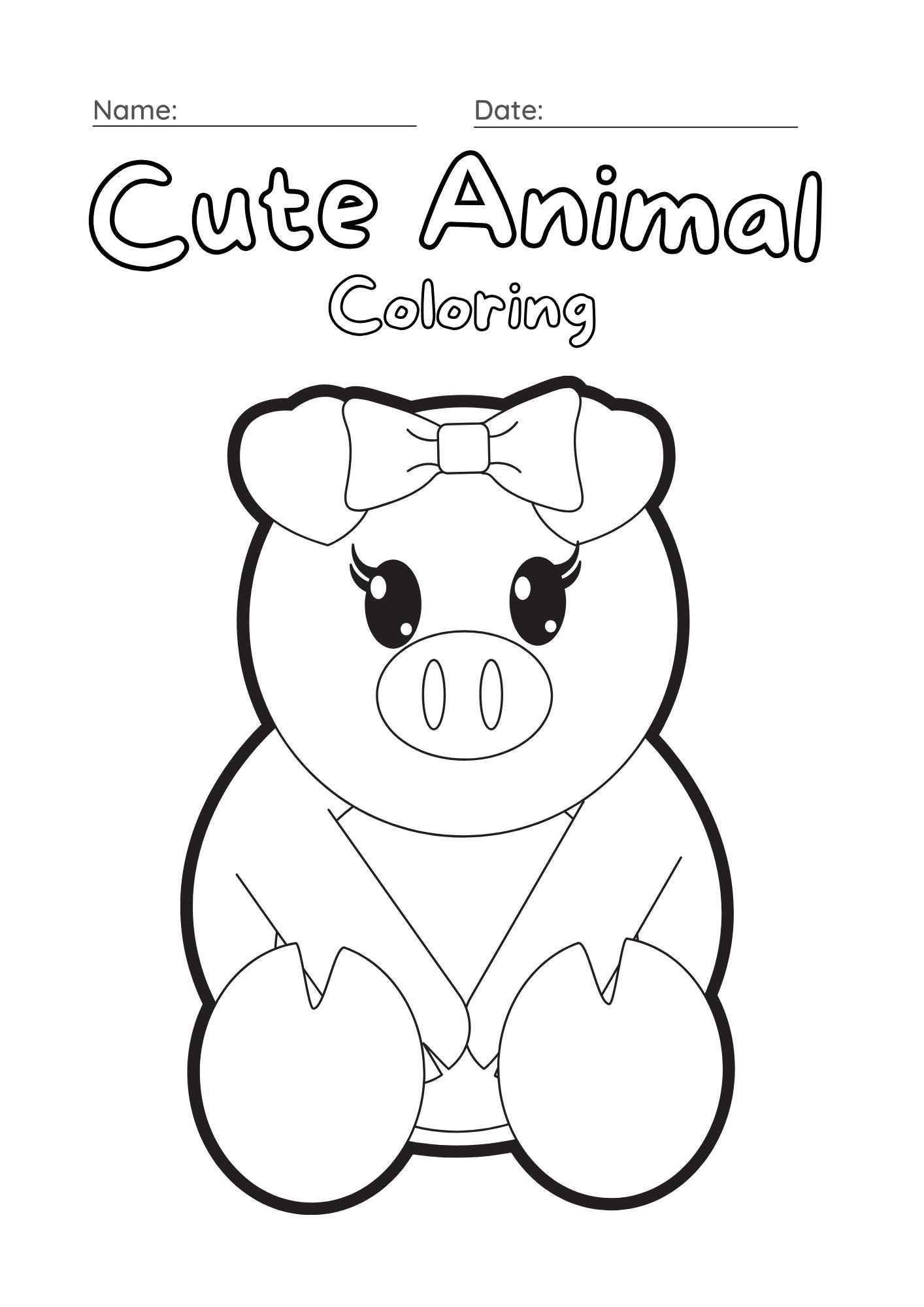 Animal Colouring Pages - Customisable - Etsy