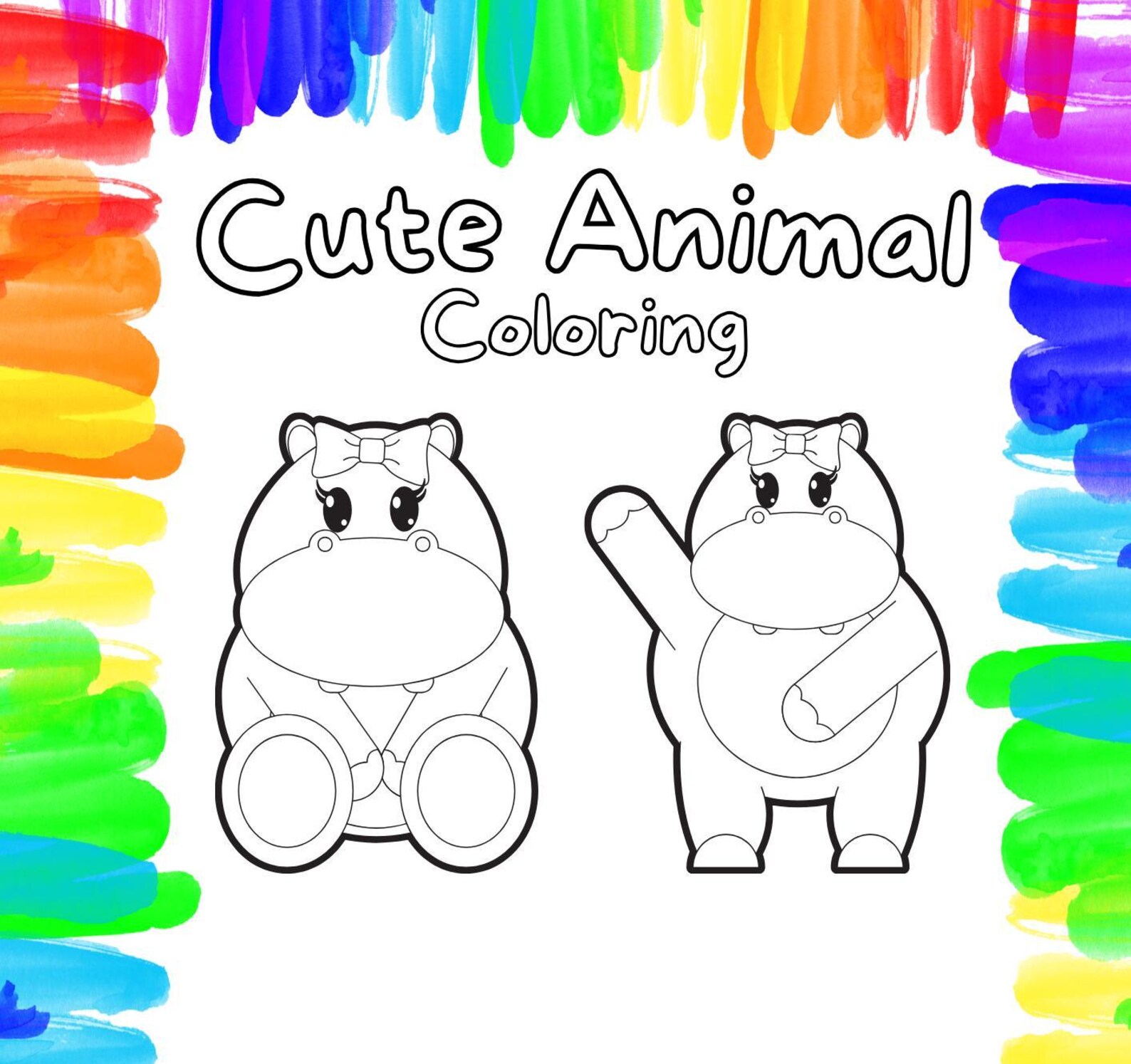 Animal Colouring Pages - Customisable - Etsy