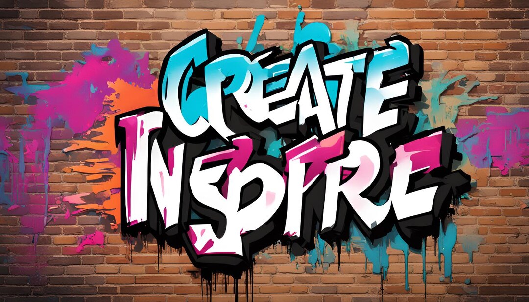 Graffiti Street Art T-shirt - 'create, Inspire, Repeat' Spray Paint ...