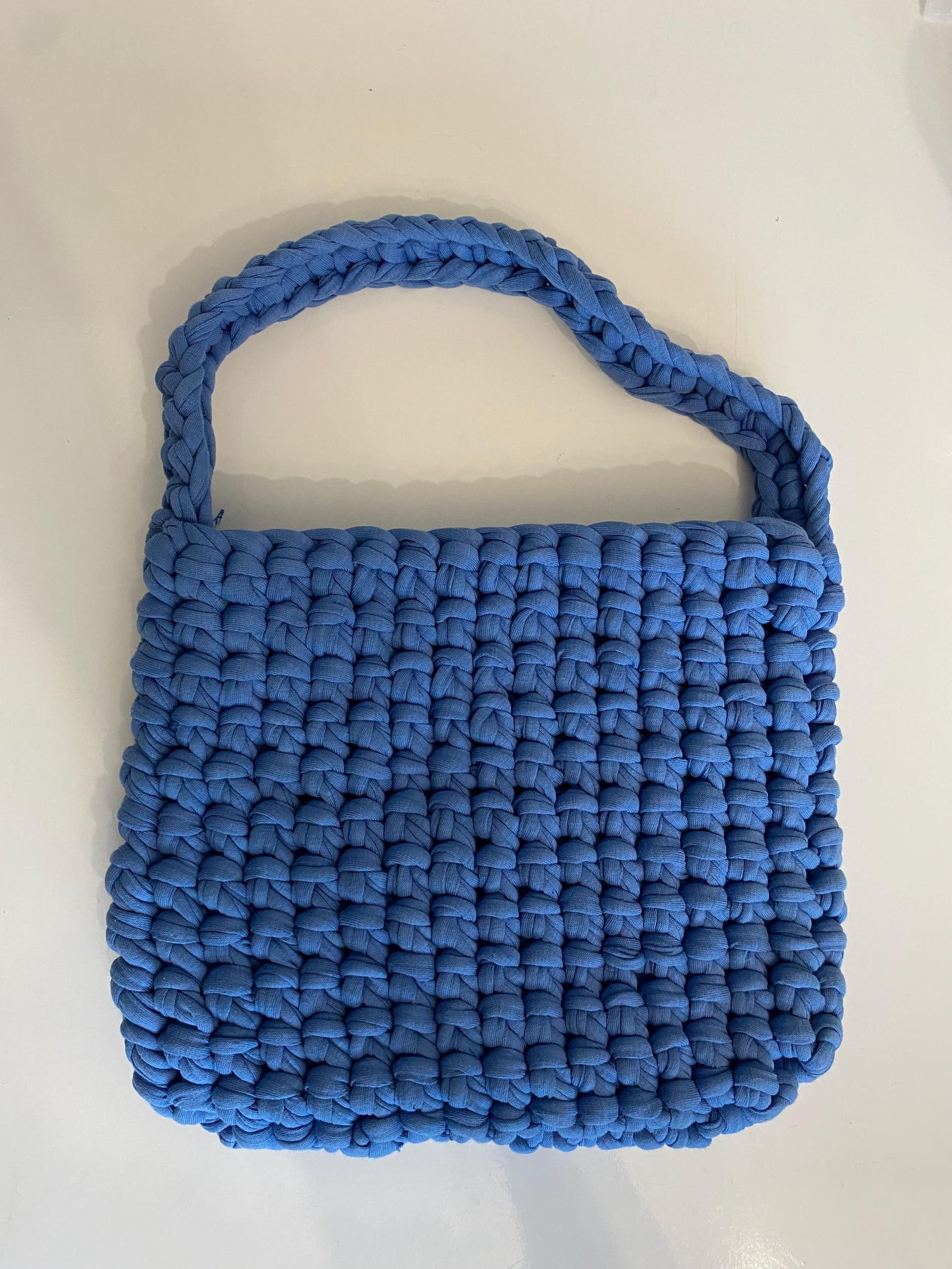 Handmade Knitted Bag, Blue Bag, White Bag, Handmade Gift - Etsy