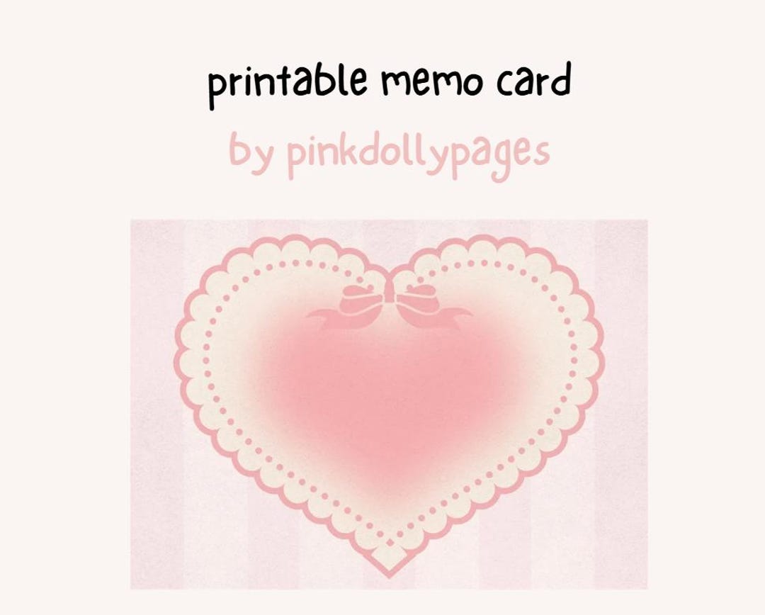 Pink Bow Memo Notepad Cute & Girly Stationery, Kawaii Note Pad, Desk ...