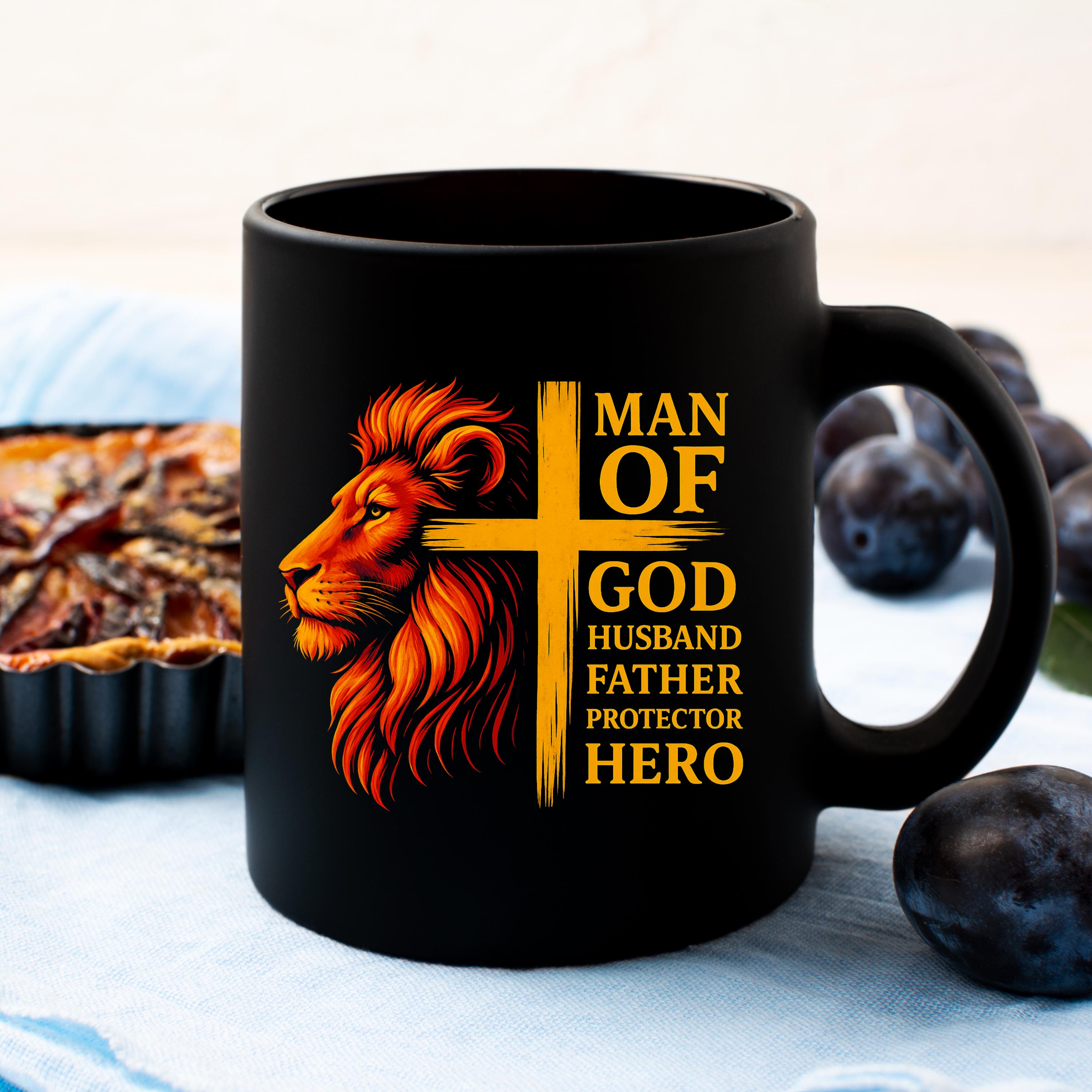 Man of God PNG, Christian Lion Cross Design for Dad, Husband Father ...