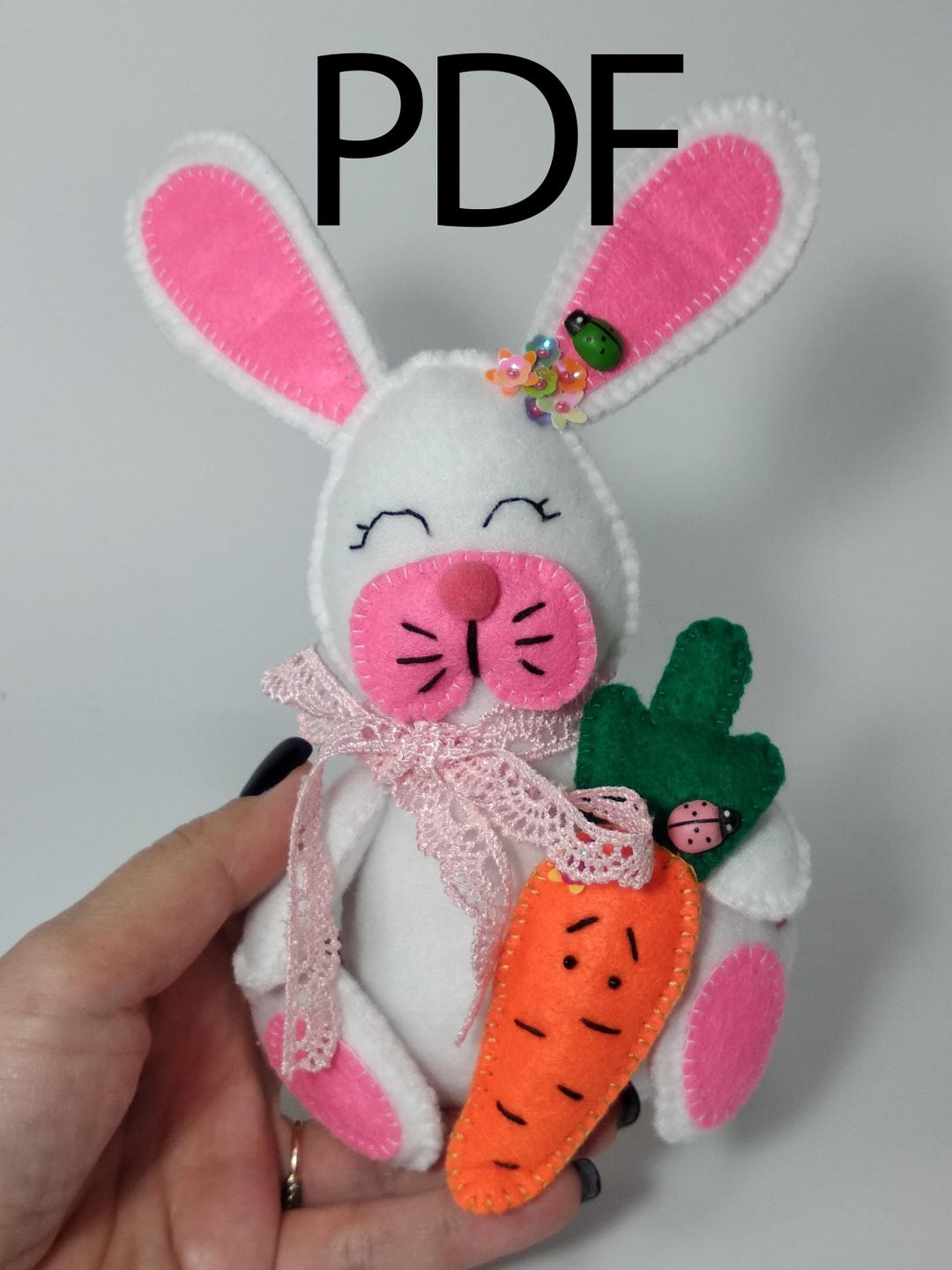 Cute Stuffed Bunny Pattern Pdf Pattern and Tutorial, Rabbit Pattern ...