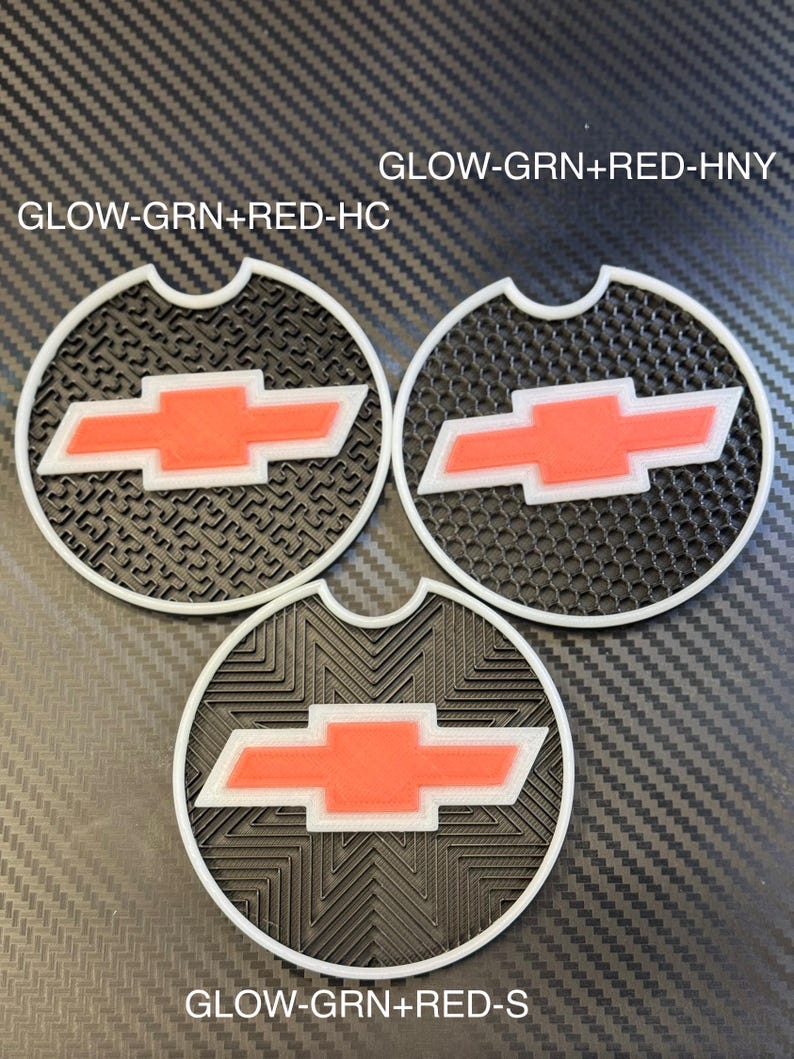 Chevrolet Bowtie Coasters: Glow-in-dark Chevy Cup Holder Inserts - Etsy
