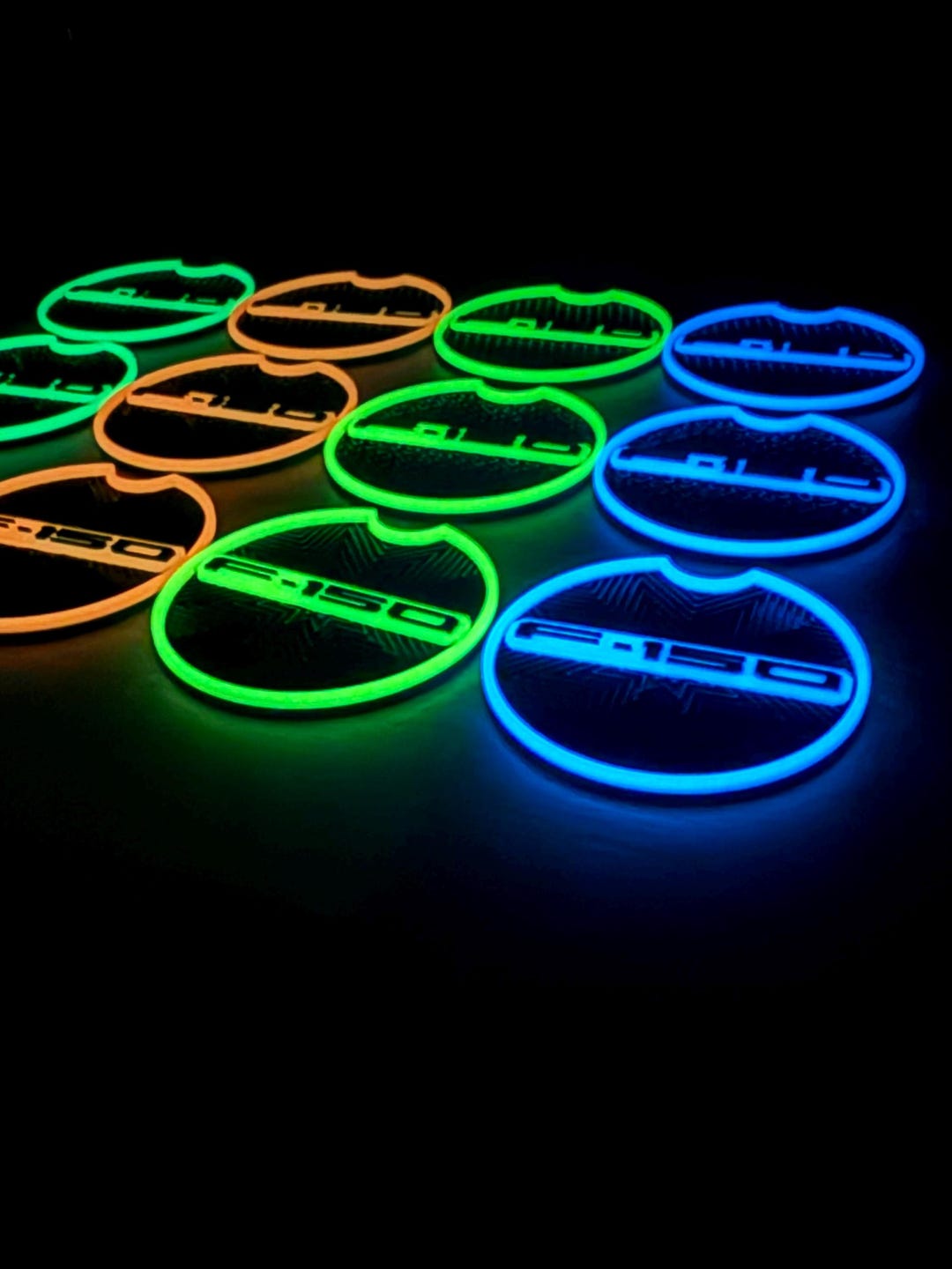 Ford F-150 Cup Holder Coasters (2018-2025): Glow or Non-glow, Custom ...