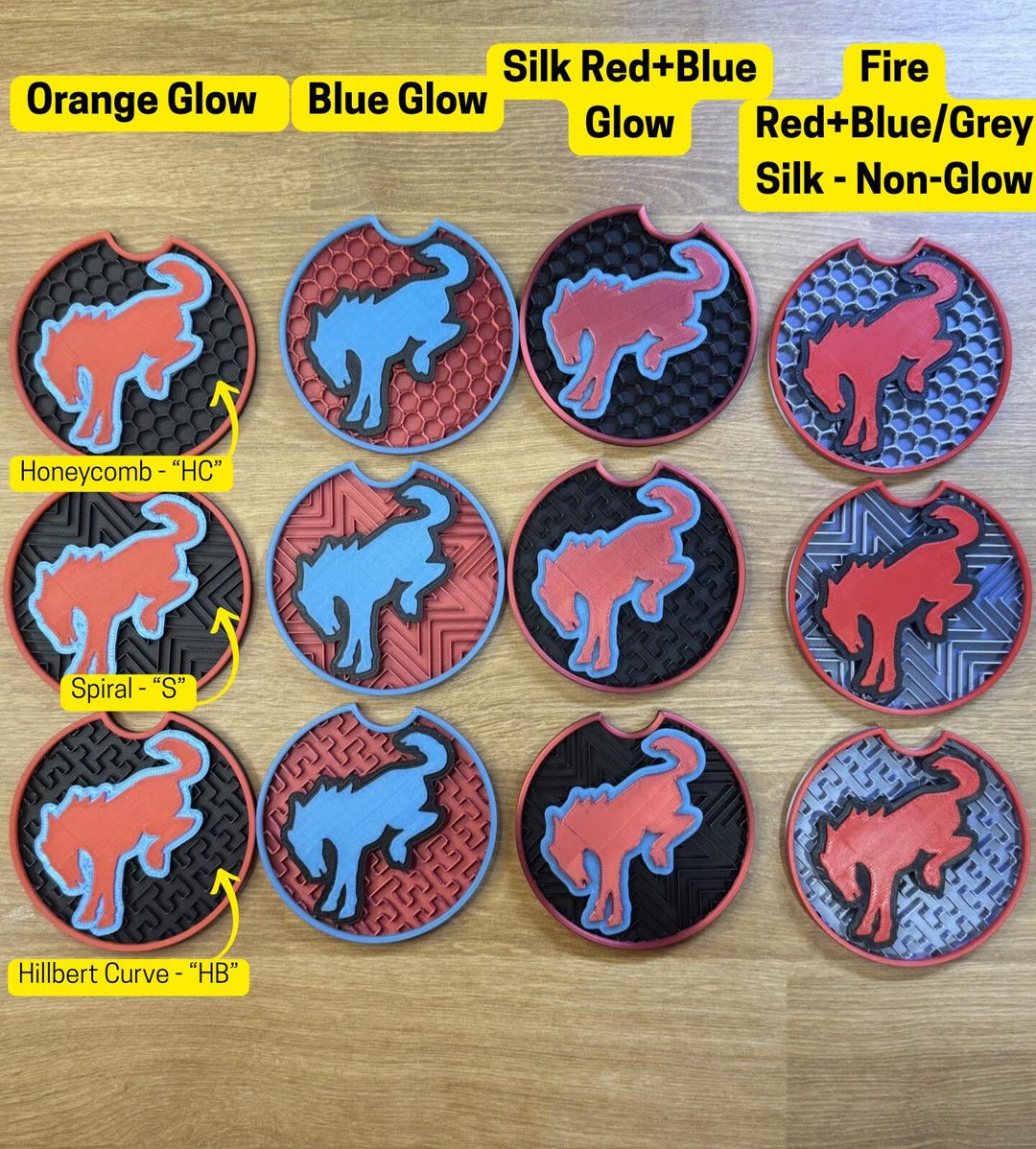 Ford Bronco Coasters (set of 2): 2021+ Cup Holder Inserts, Glow-in-the ...