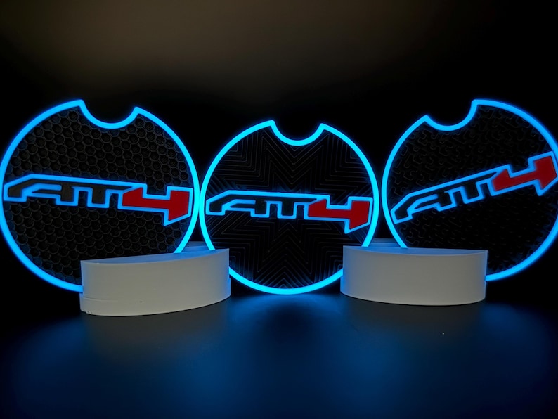GMC AT4 Coasters: Custom Fit Cup Holder Inserts - Glow & Non-glow - Etsy
