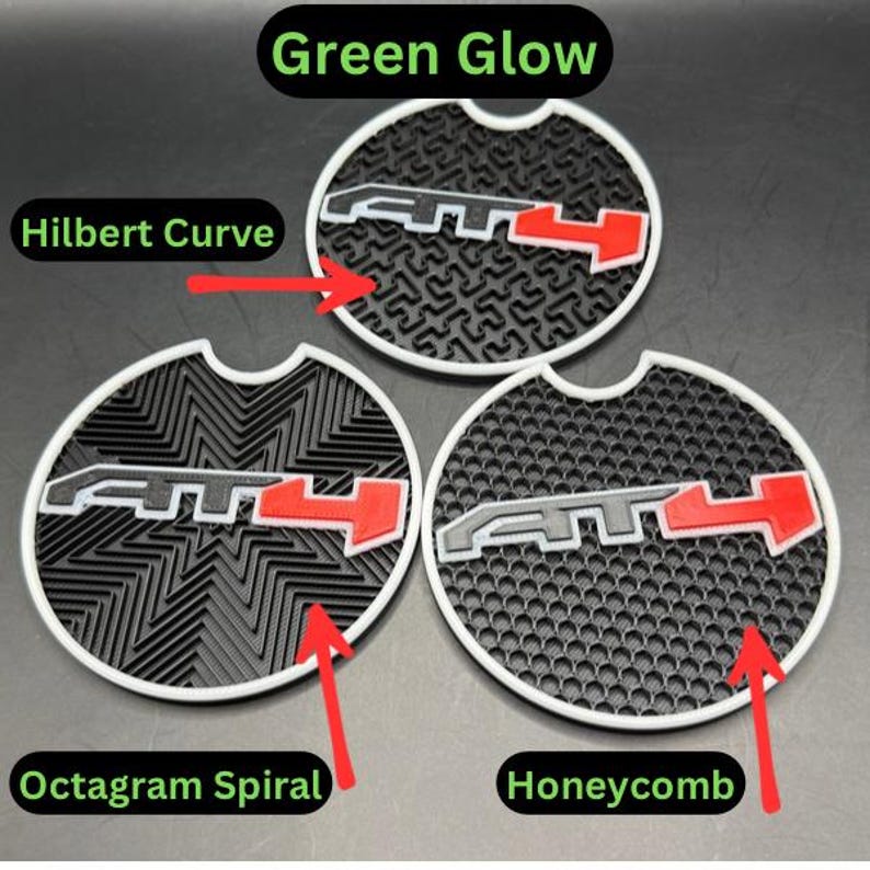 GMC AT4 Coasters: Custom Fit Cup Holder Inserts - Glow & Non-glow - Etsy