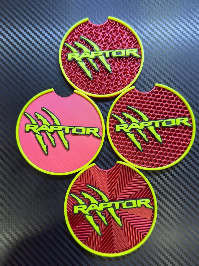 Ford Raptor Coasters: Custom Fit Cup Holder Inserts, Glow or Non-glow ...