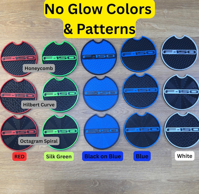 Ford F-150 Cup Holder Coasters (2018-2025): Glow or Non-glow, Custom ...