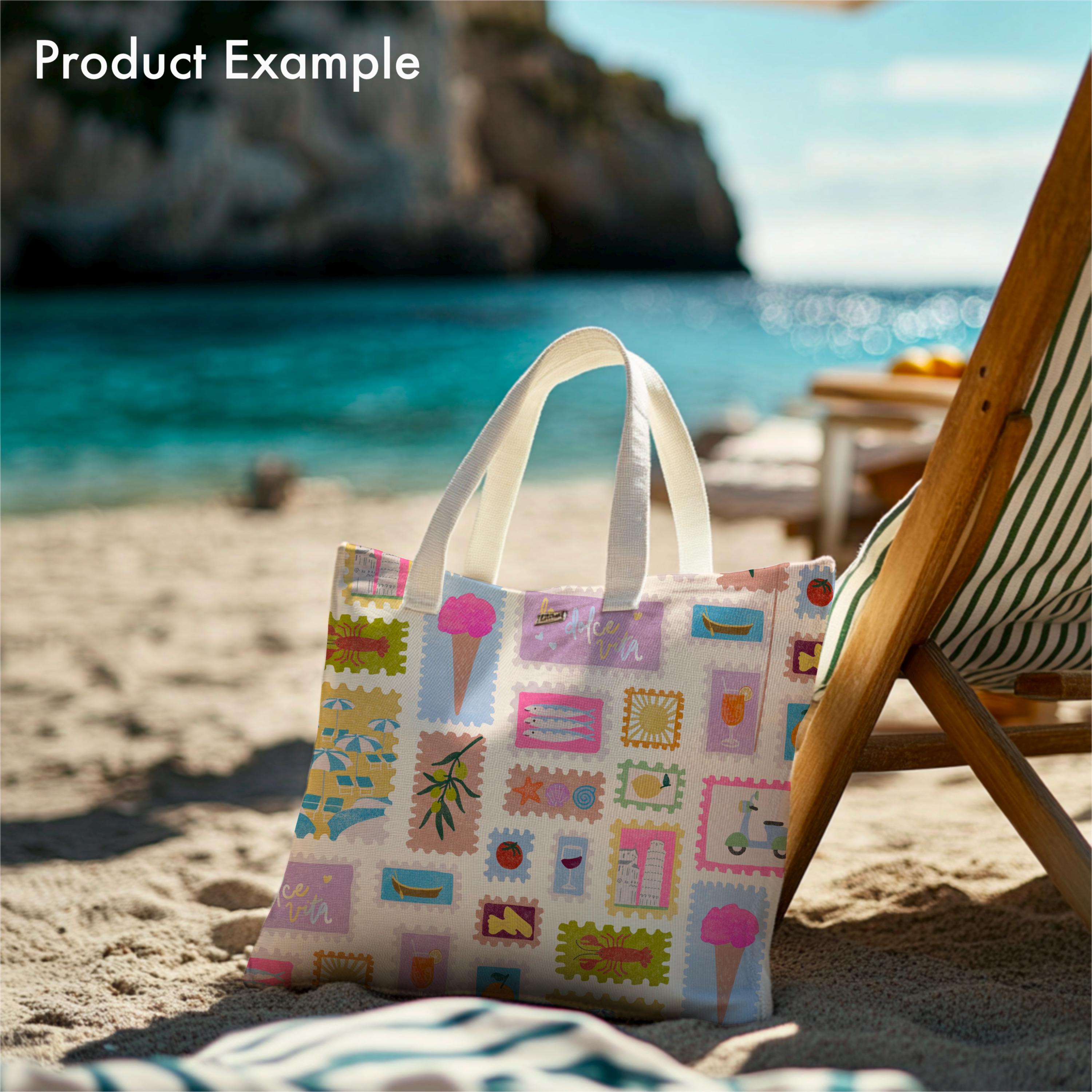 Italian Summer Stamps Aesthetic Hand Drawn Seamless Pattern 300 DPI PNG ...