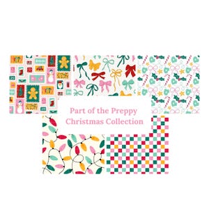 Preppy Christmas String Lights Hand Drawn Seamless Pattern 300 DPI PNG ...