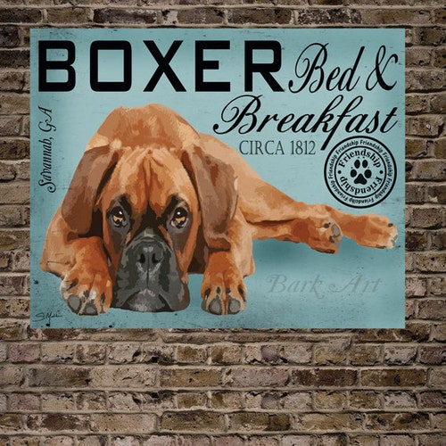 Boxer Boxer Gift Boxer Sign Dog Lover Gift Custom Street | Etsy
