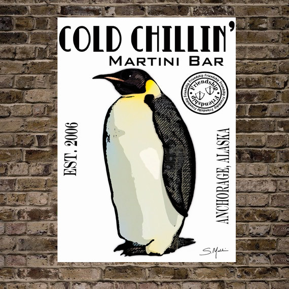 Chillin Penguins Poster