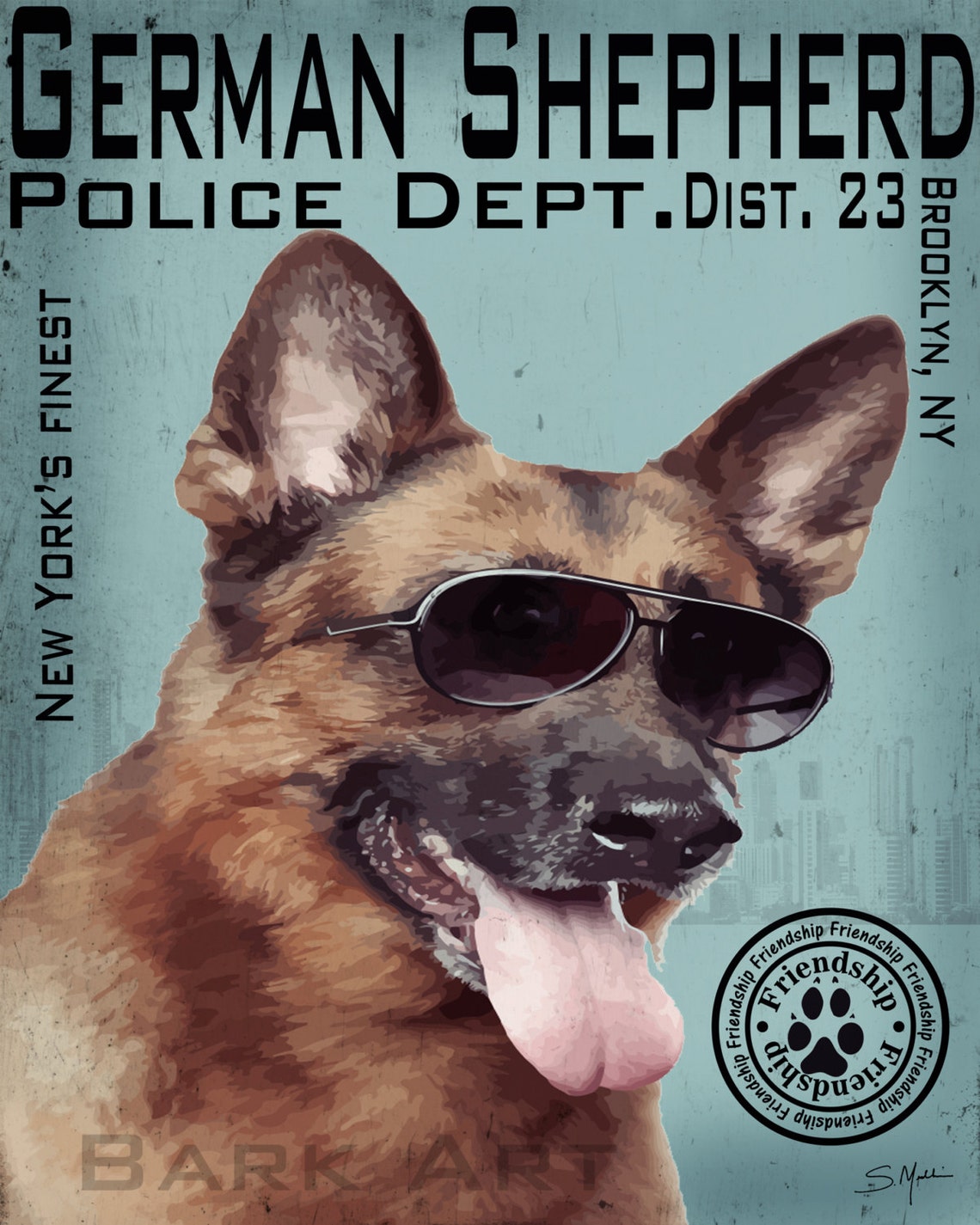 German Shepherd Dog Digital Art Police Dept. Print or Canvas - Etsy