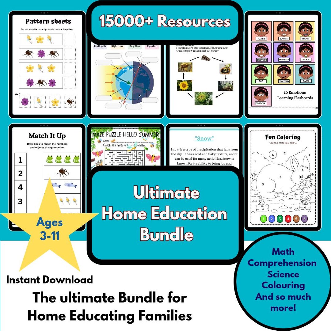 Ultimate Home Education Resource Bundle, Worksheets, Home School ...