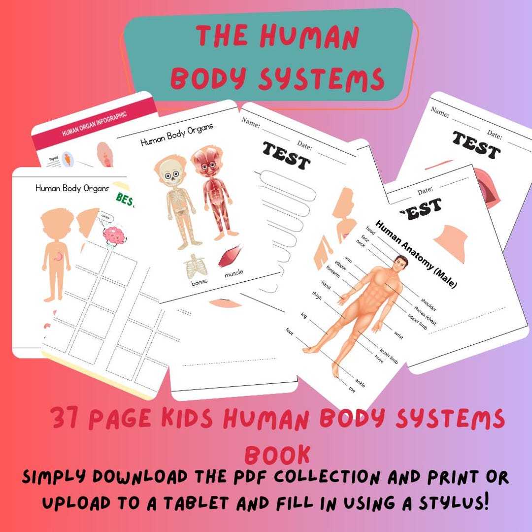 Human Body Systems Book Printable PDF Reseller Master Rights Teacher ...