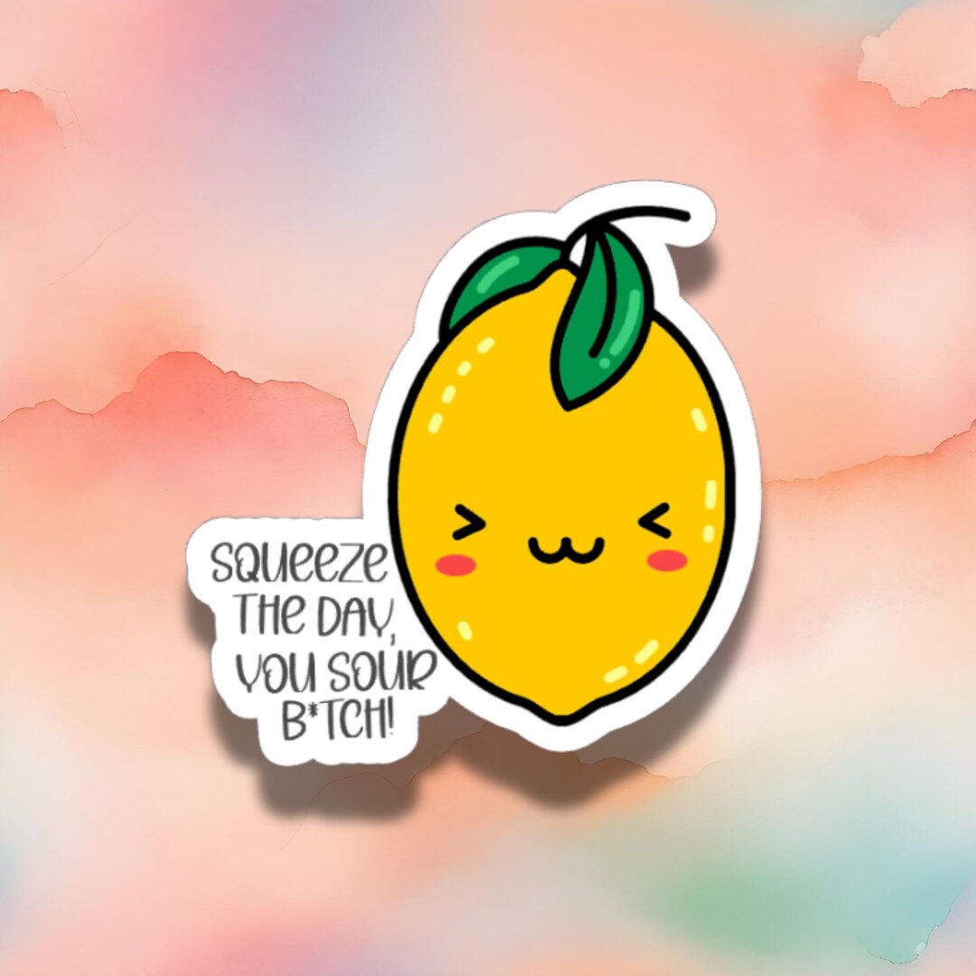 Squeeze the Day Lemon Sticker – Funny Sassy Vinyl Decal - Etsy