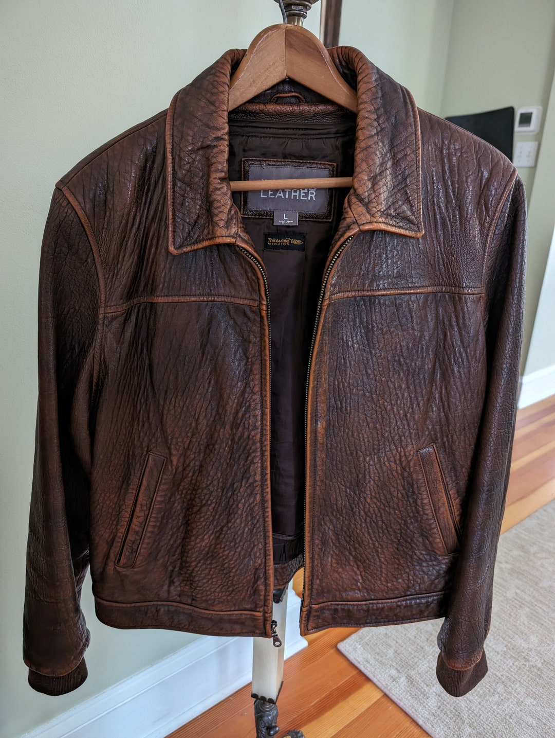 Leather Jacket Vintage Wilsons Leather Size L Men Removable Thinsulate Ultra Liner - Etsy