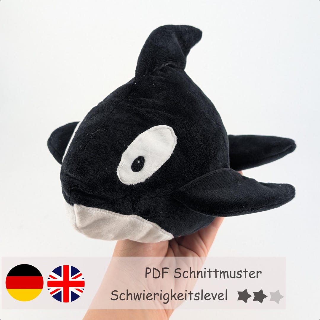 Orca Reversible Plush Toy Sewing Pattern – DIY Hand Puppet Tutorial ...