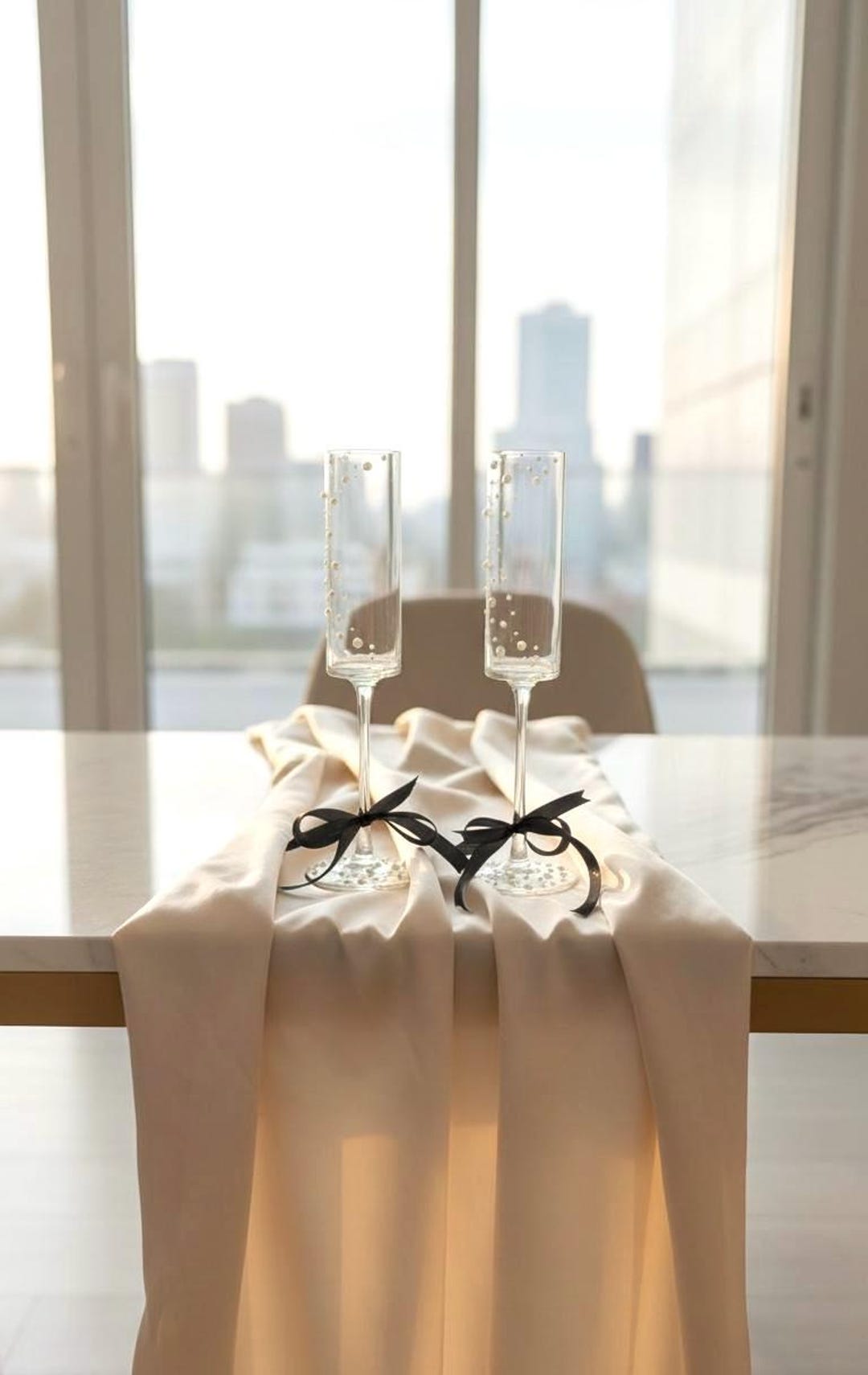 Pearl Modern Handmade Champagne Flutes, Bridesmaid Drinkware, Custom ...