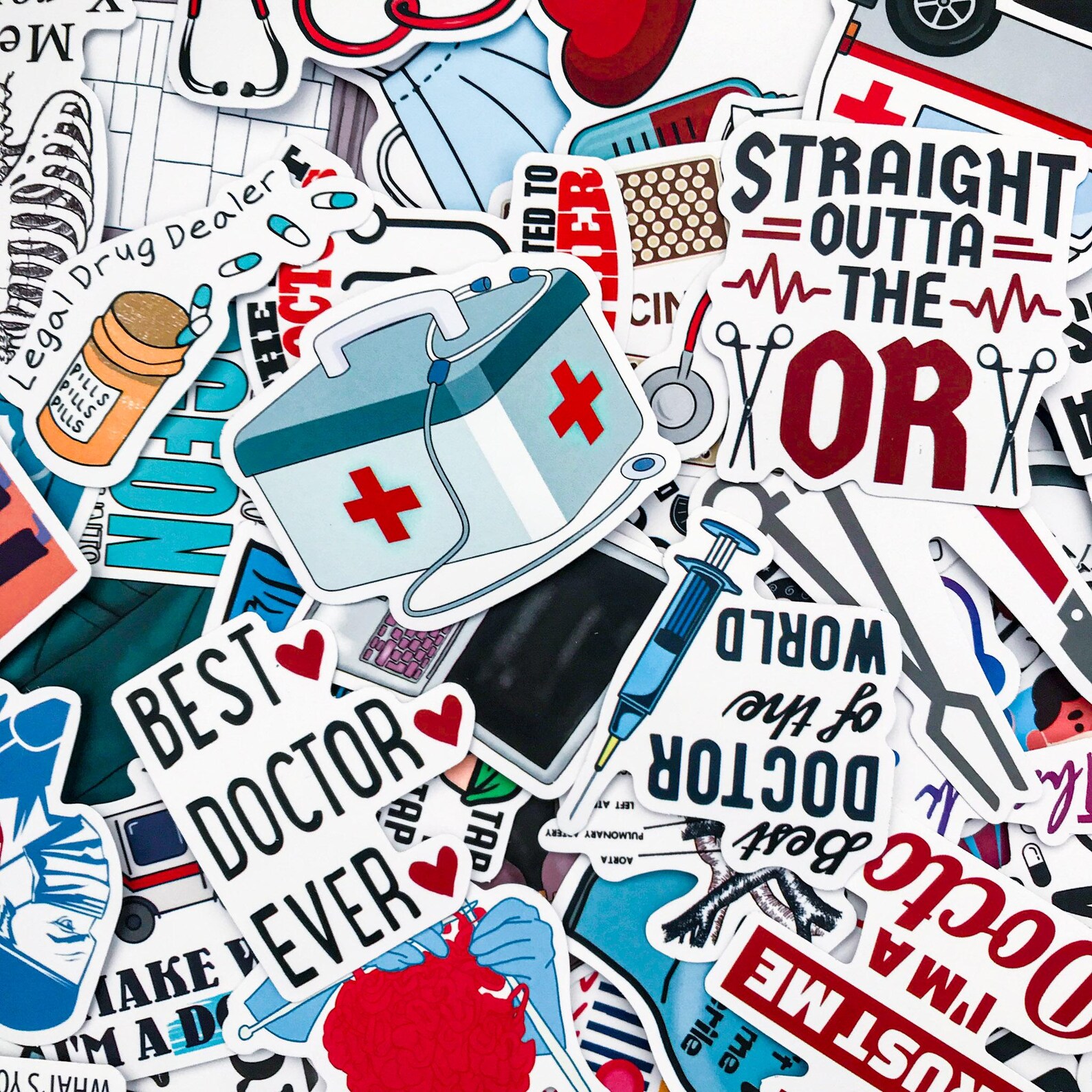 50 Random Medical Education Stickers, Medical Tools Stickers, Nurse and ...