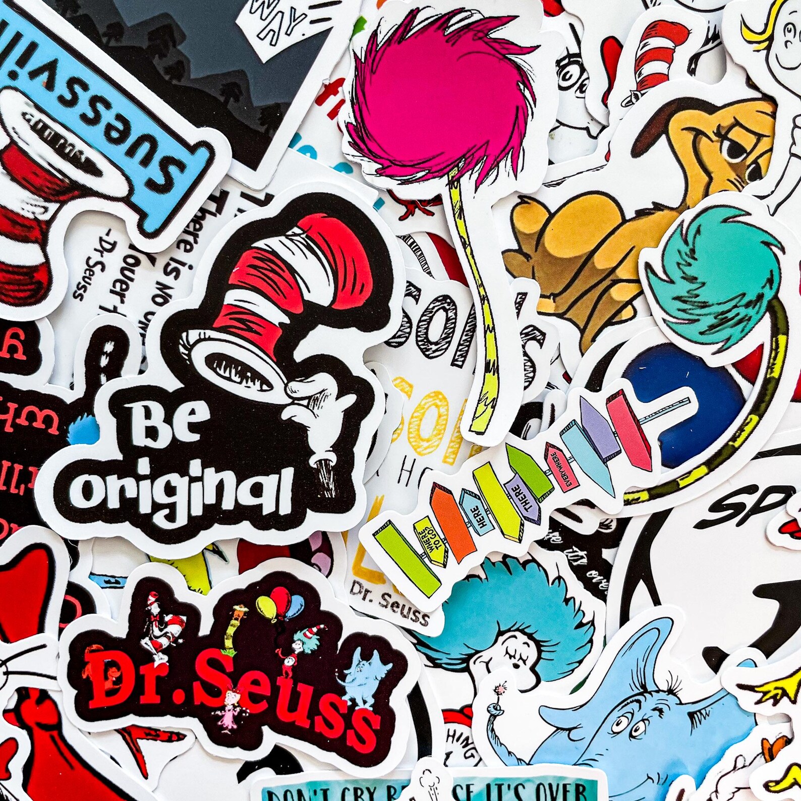 50 Random Dr Seuss Stickers, Cat in the Hat Stickers, Dr. Seuss Book ...