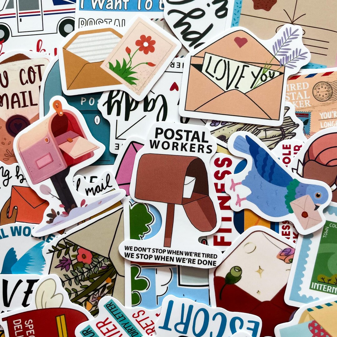 50PCS Vintage Mail Carrier Stickers, Post Office-inspired Slogans ...