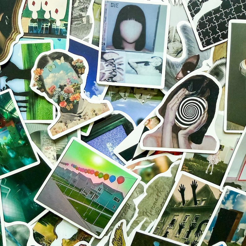 50PCS Artistic Photo Collage Stickers, Charming Portrait Scene Stickers ...