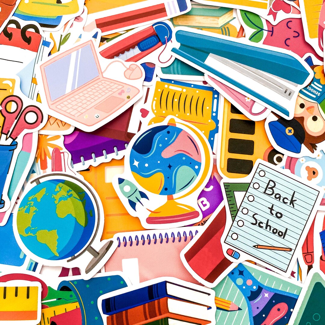50PCS Cute Stationery Tool Stickers, School Supply Stickers, Playful ...