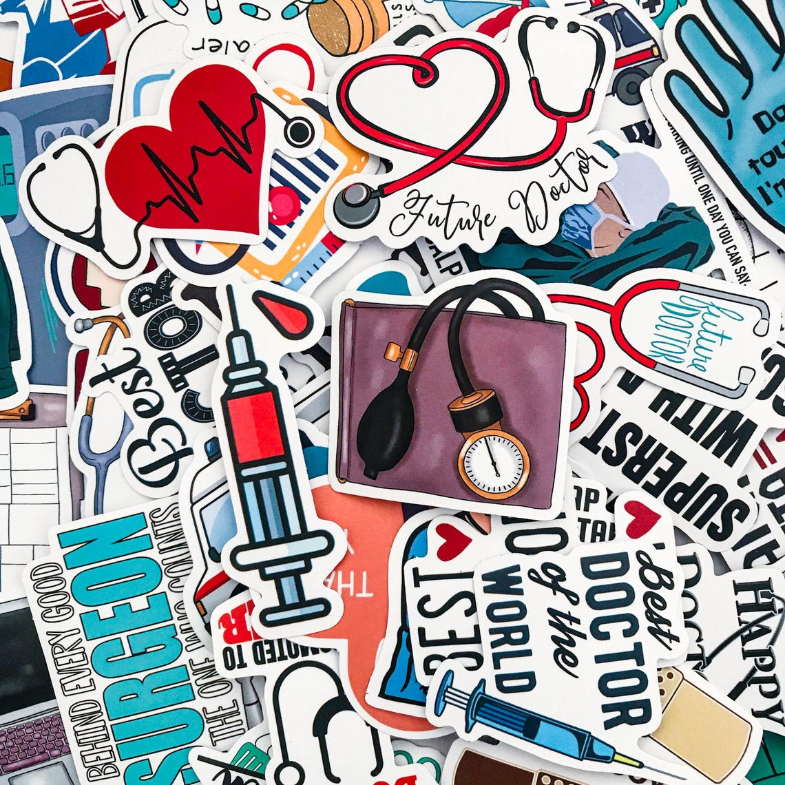 50 Random Medical Education Stickers, Medical Tools Stickers, Nurse and ...