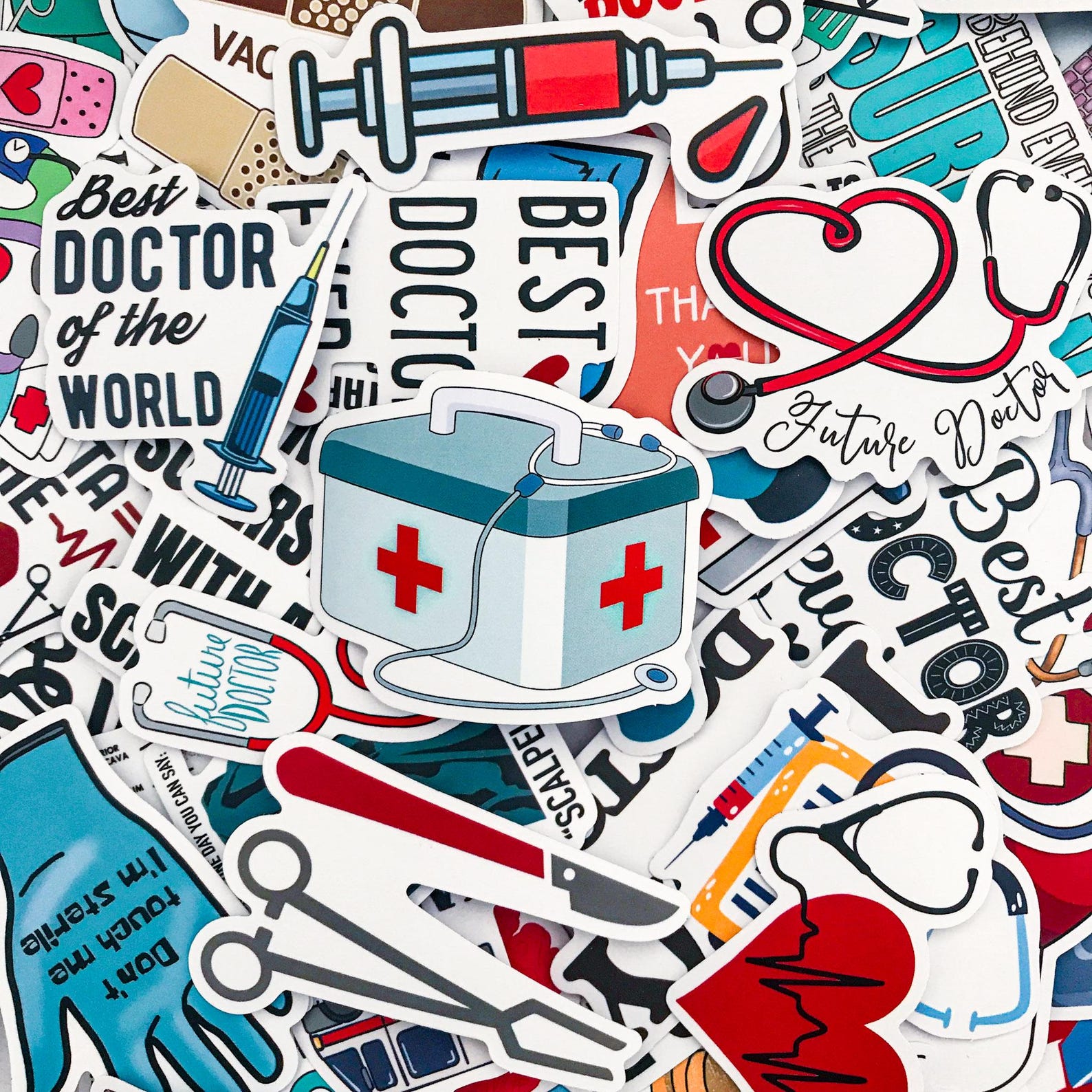 50 Random Medical Education Stickers, Medical Tools Stickers, Nurse and ...
