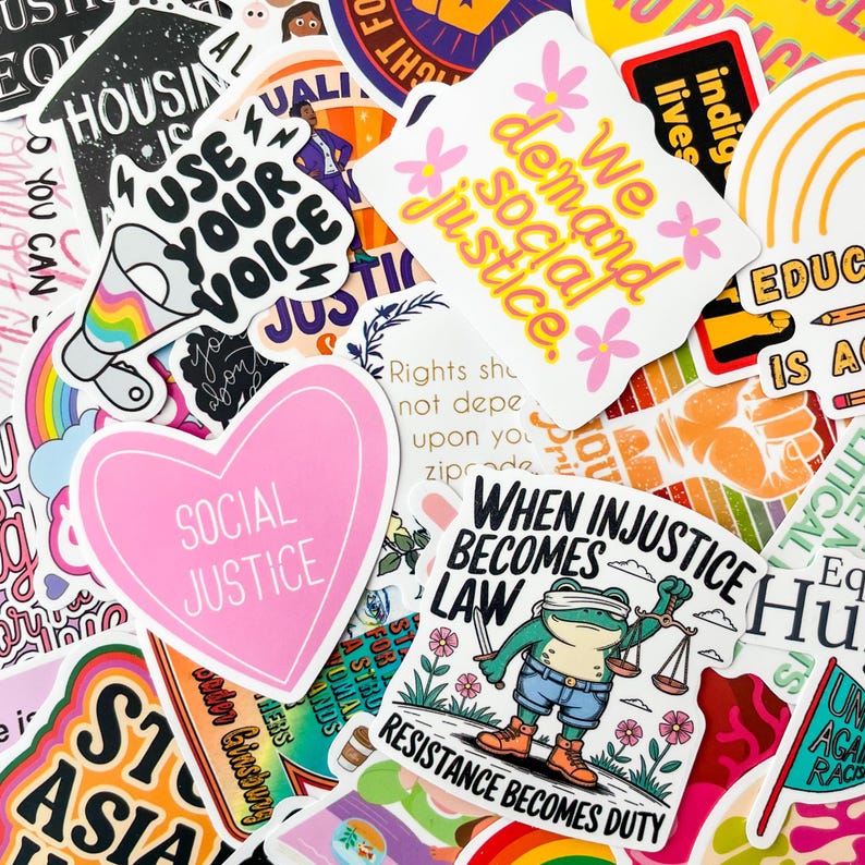 50PCS Social Justice Quote Stickers , Activist Equality Stickers ...