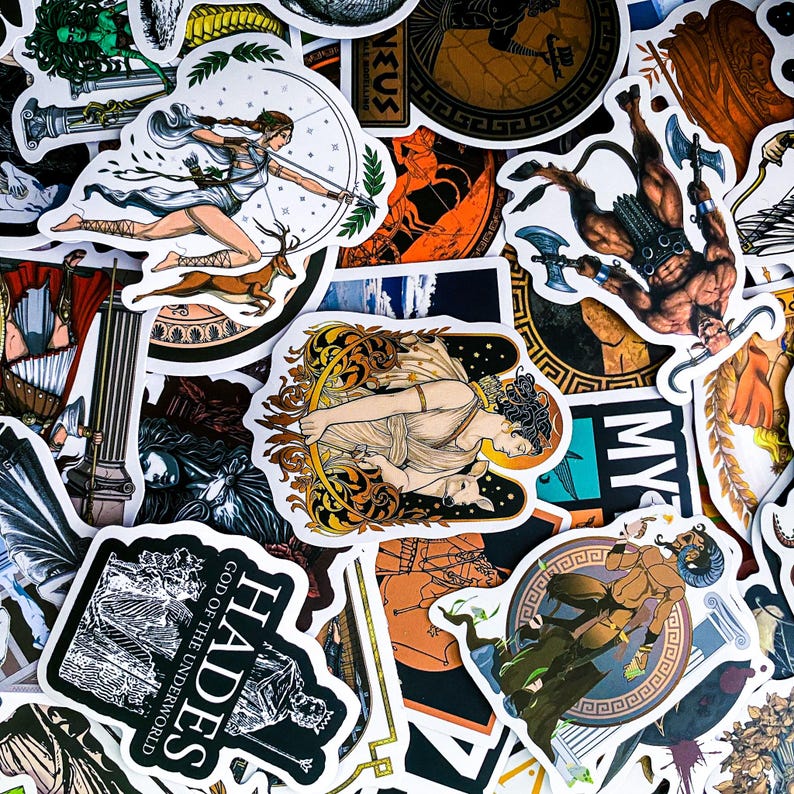 100PCS Greek Gods Sticker Pack, Classical Art & Mythology Stickers ...