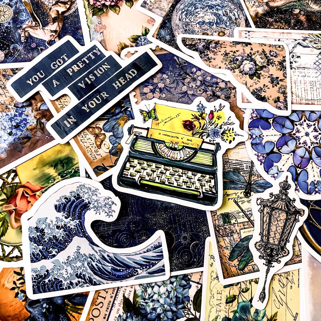 50pcs Aesthetic Stickers Pack, Vintage Stickers, Butterfly Stickers ...