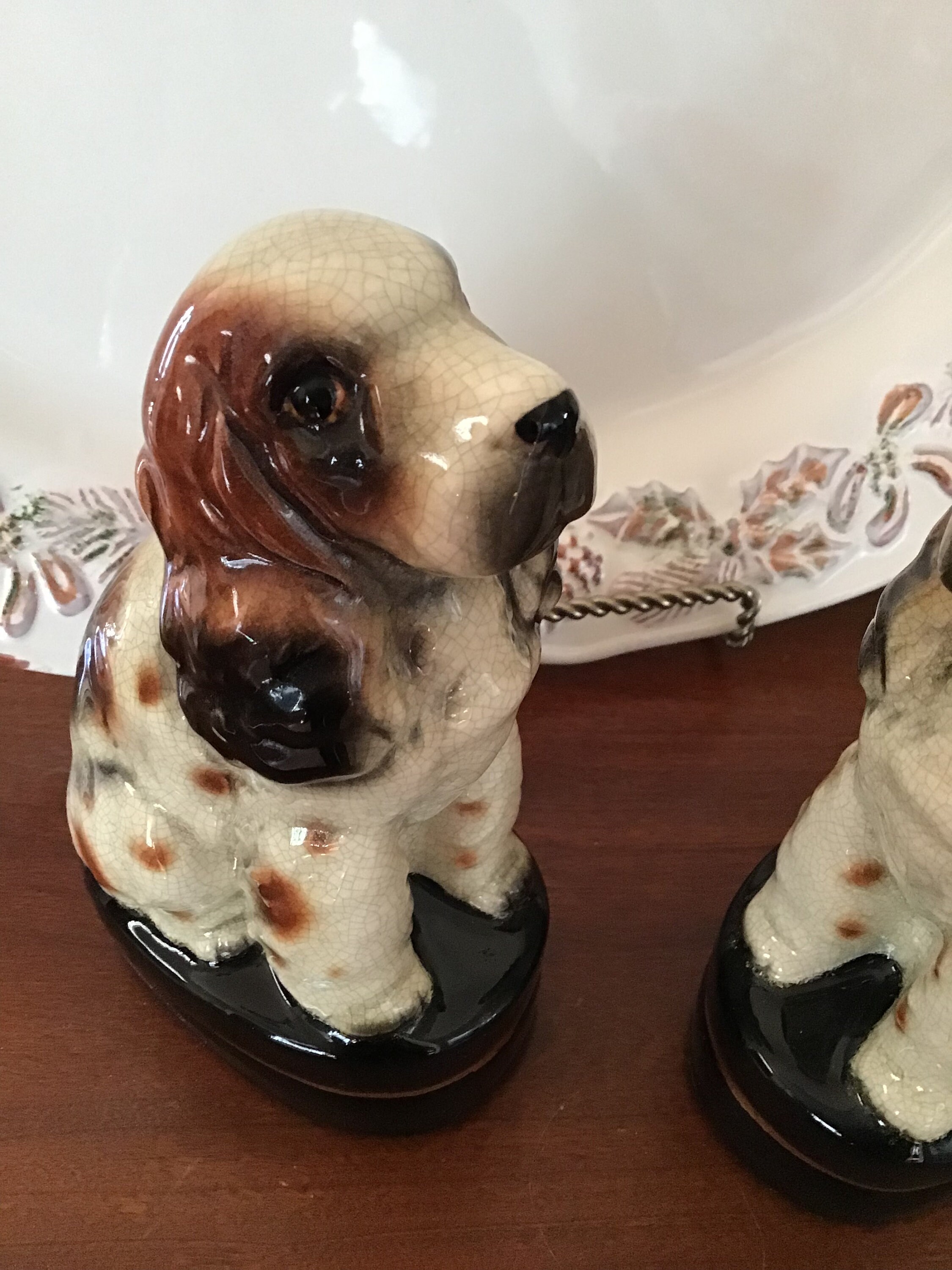 Vintage Set of Spaniel Dogs Bookends or Mantel Pieces/takchashi//san ...