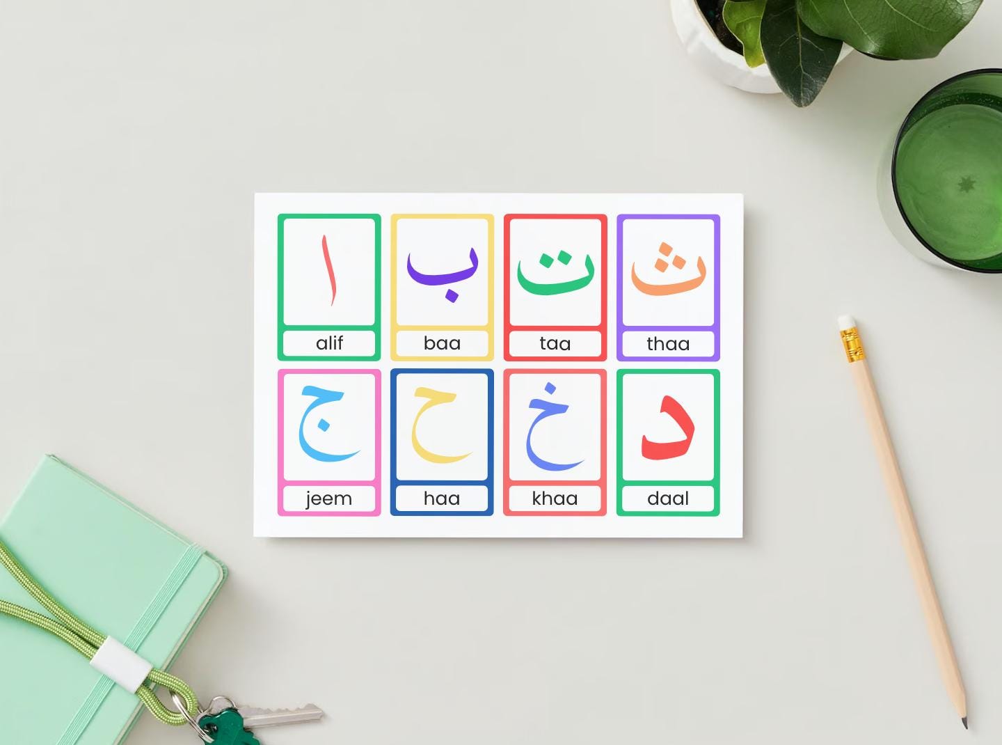 Arabic Alphabet Flashcards - Colorful Educational Printable for Kids - Etsy