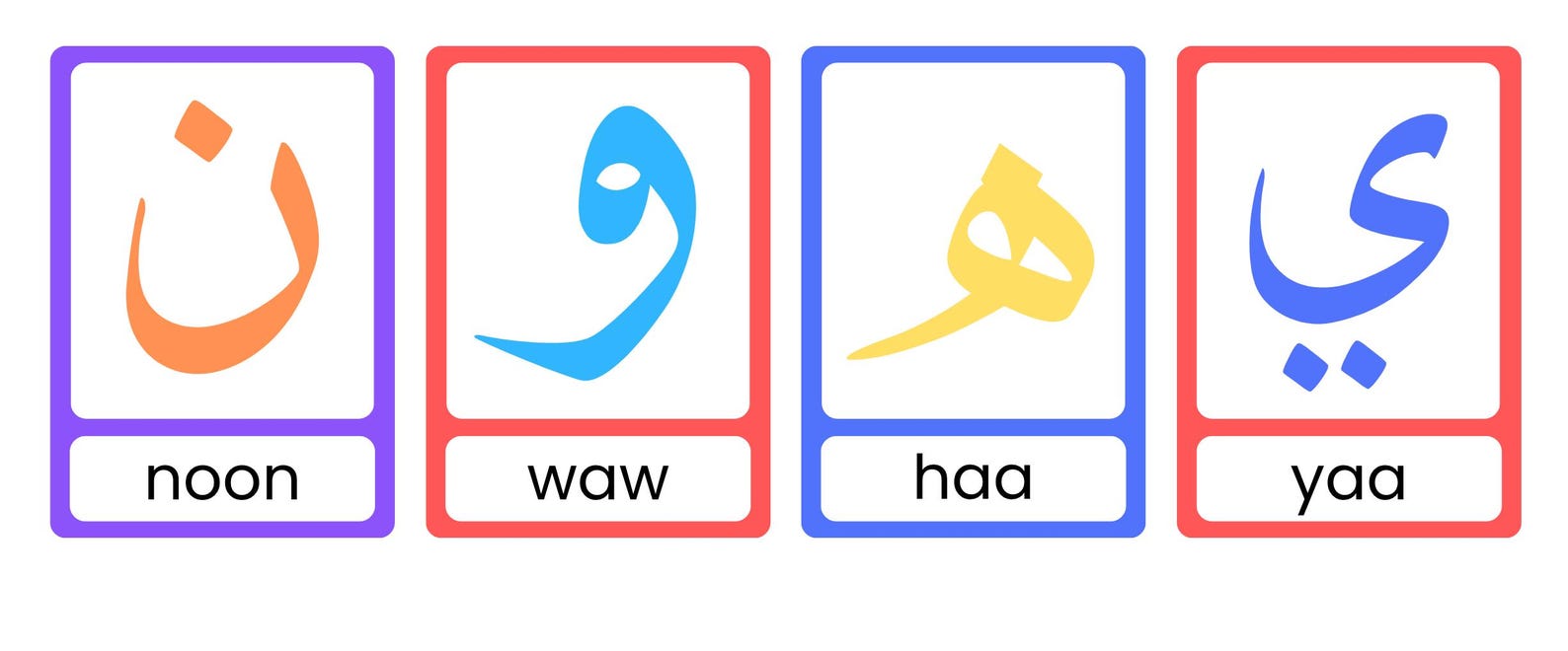 Arabic Alphabet Flashcards - Colorful Educational Printable for Kids - Etsy