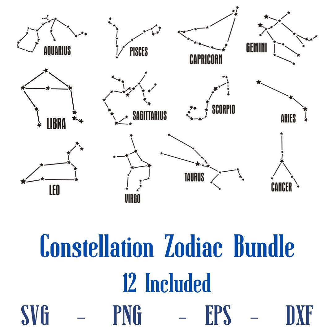 Constellation Zodiac Bundle for Cricut (SVG - PNG - EPS - Dxf) *instant ...