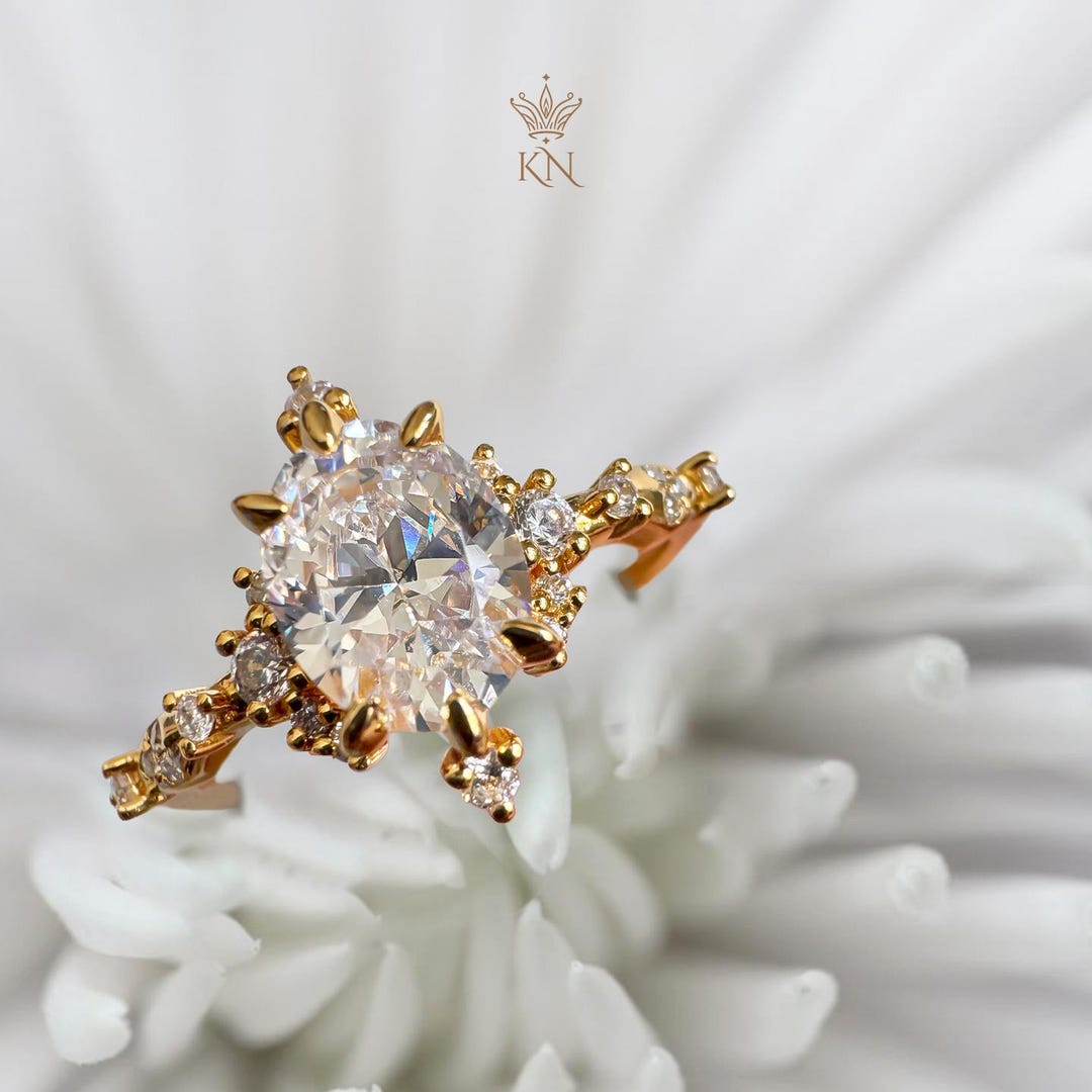 Royal Jasmine Ring is a Sterling Silver 925, 18k Gold Plated A5 Cubic Zirconia Ring. Nickel Free ...