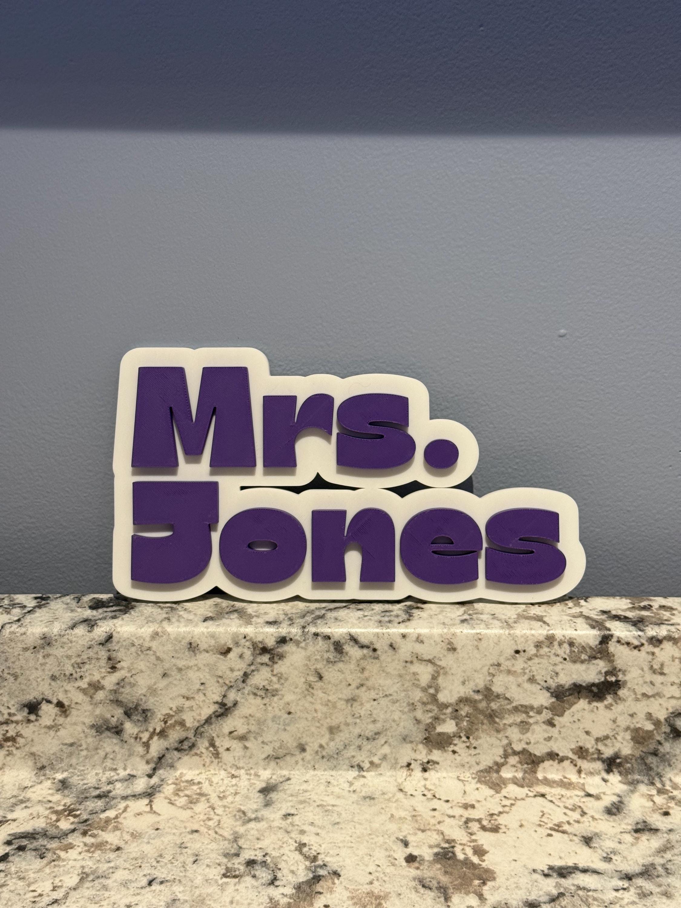 Personalized 3D Printed Nameplate | Teacher Gift | Office Decor ...