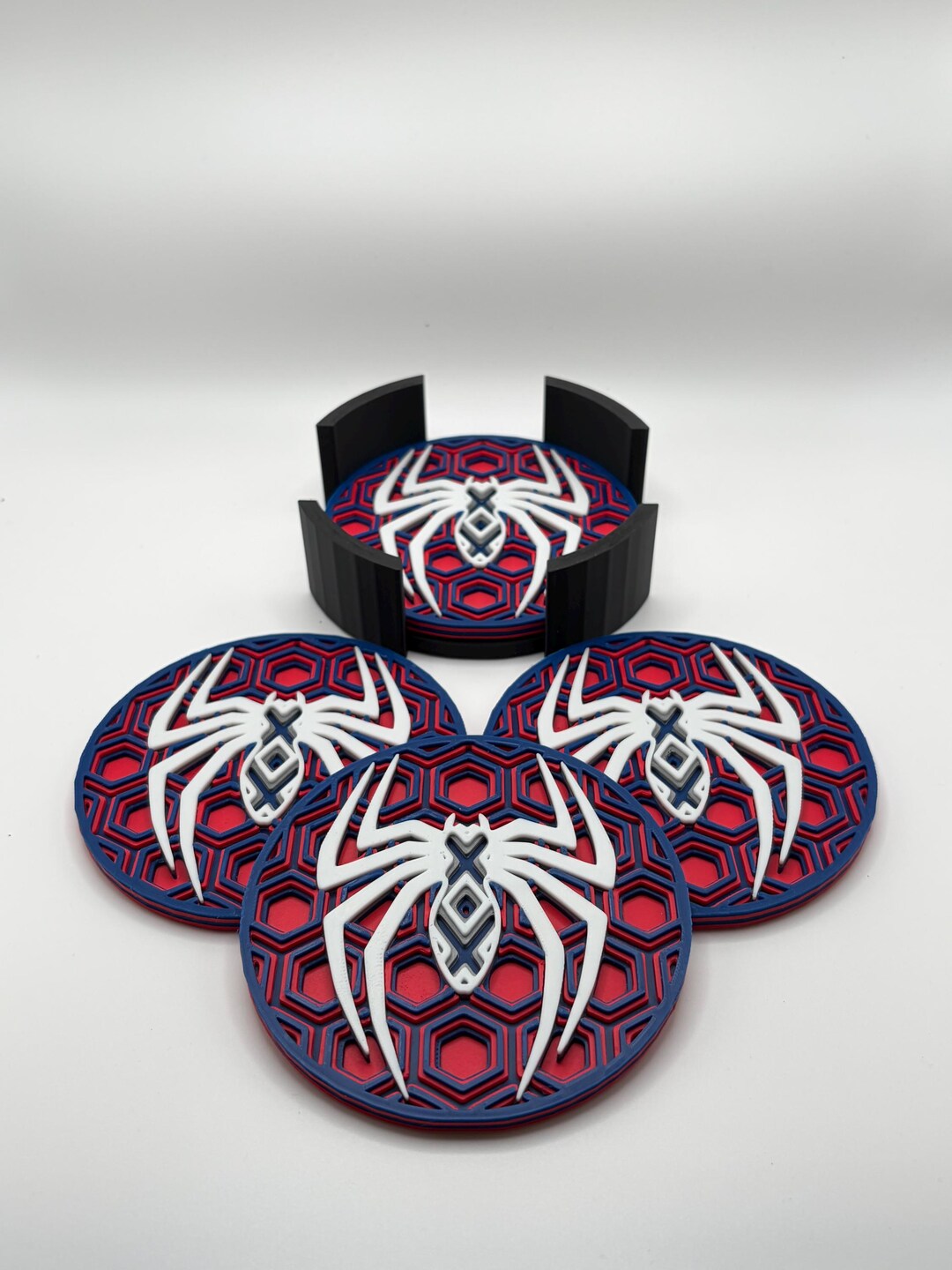 3D Printed Spider-man Coasters - Marvel Comic Book Decor, Set of 4 - Etsy