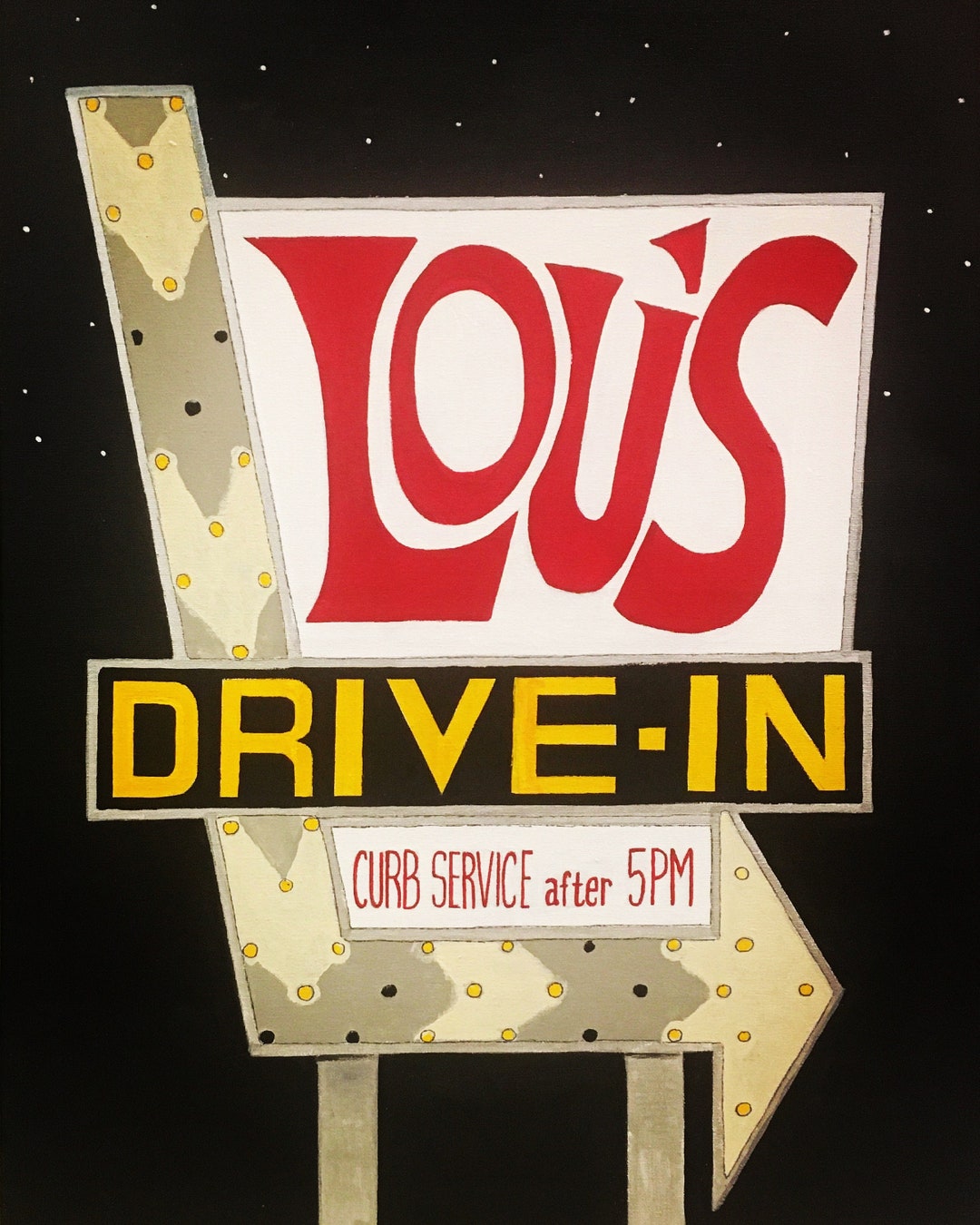 Lou's Drive-in Sign, Peoria, IL print - Etsy