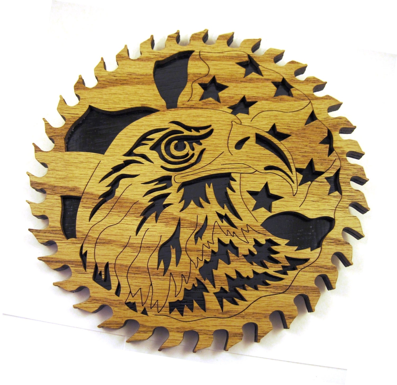 Eagle Head and Flag in Sawblade Scroll Saw Cut - Etsy